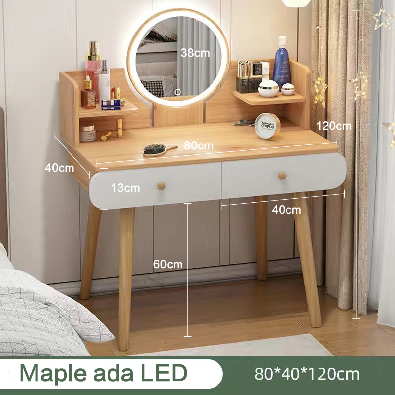 Jual Damaindah Meja Rias Set Kursi Pita / Meja Rias Lampu LED/Meja Rias ...