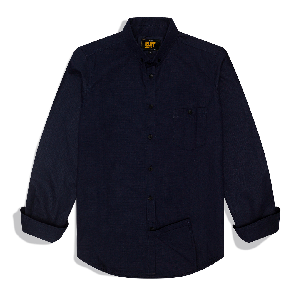 Jual Outskirts - Long Sleeve Shirt Navy | Kemeja Polos Pria Lengan ...