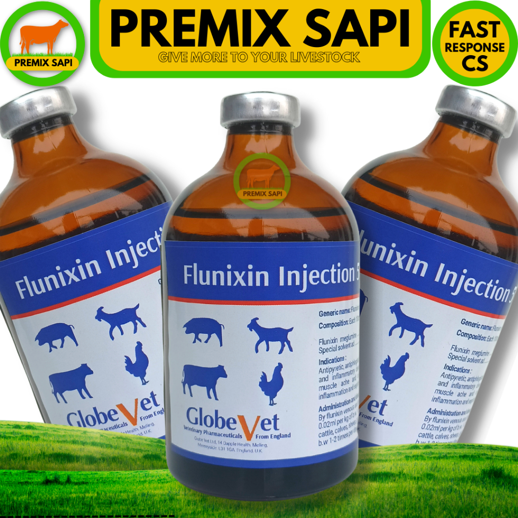 Jual FLUNIXIN 100ML GLOBE VET - Obat Anti Radang Anti Inflamasi Hewan ...