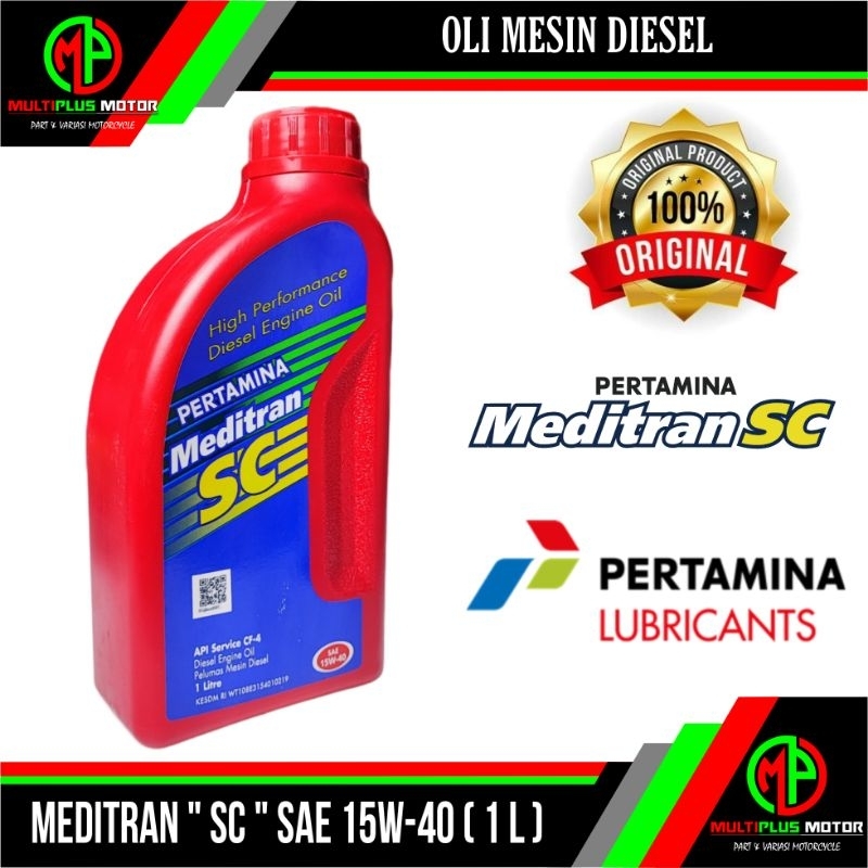 Jual Oli mesin diesel PERTAMINA MEDITRAN SC 15W-40 1LT ORIGINAL 100% ...