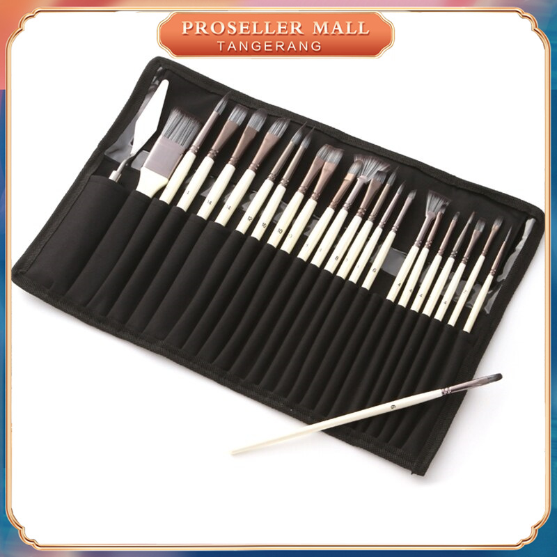 Jual 24Pcs Kuas Lukis Set / Artist Paint Brushes Set Untuk Artist ...