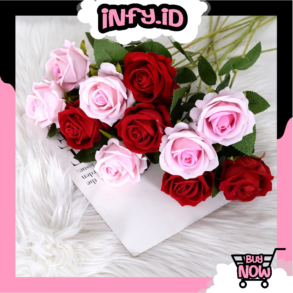 Jual INFY - Bunga mawar palsu/The simulation flower/harga pertangkai ...