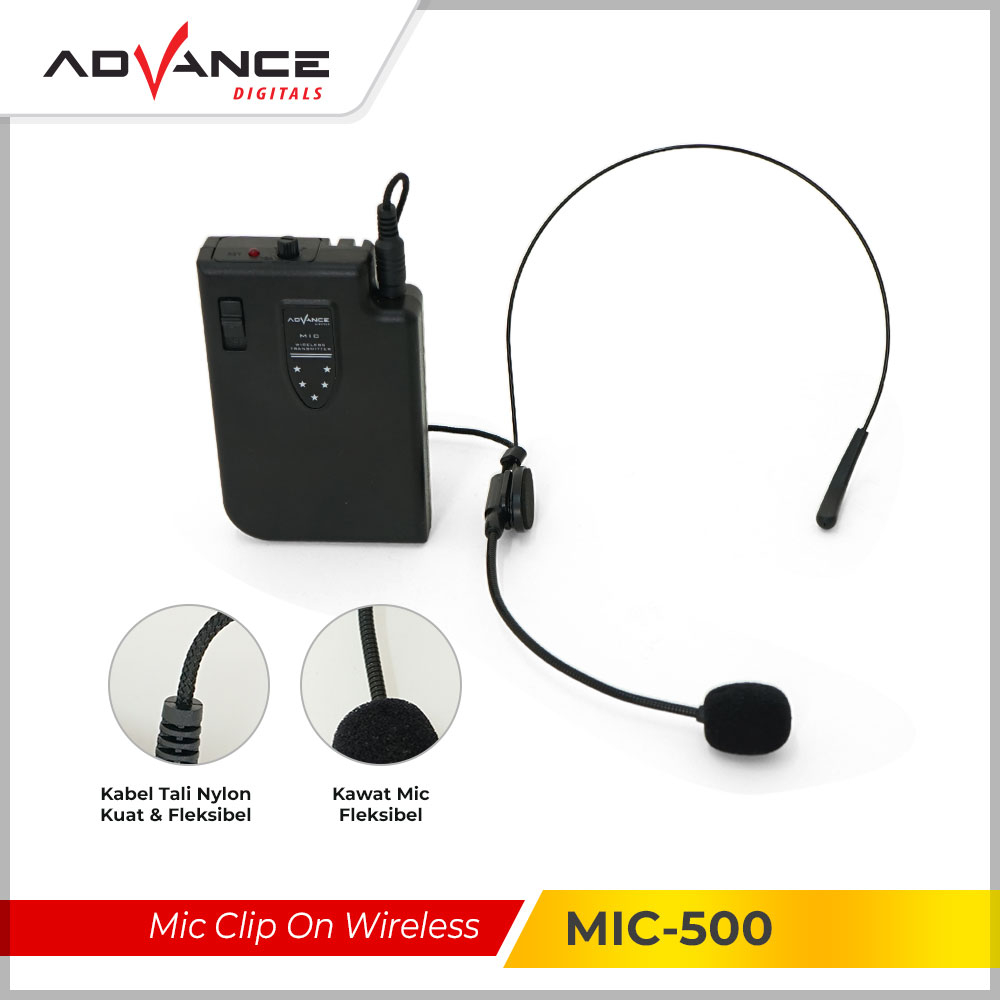 Jual Advance Mic-500 Mic Bando Wireless Mic Clip On / Microphone ...