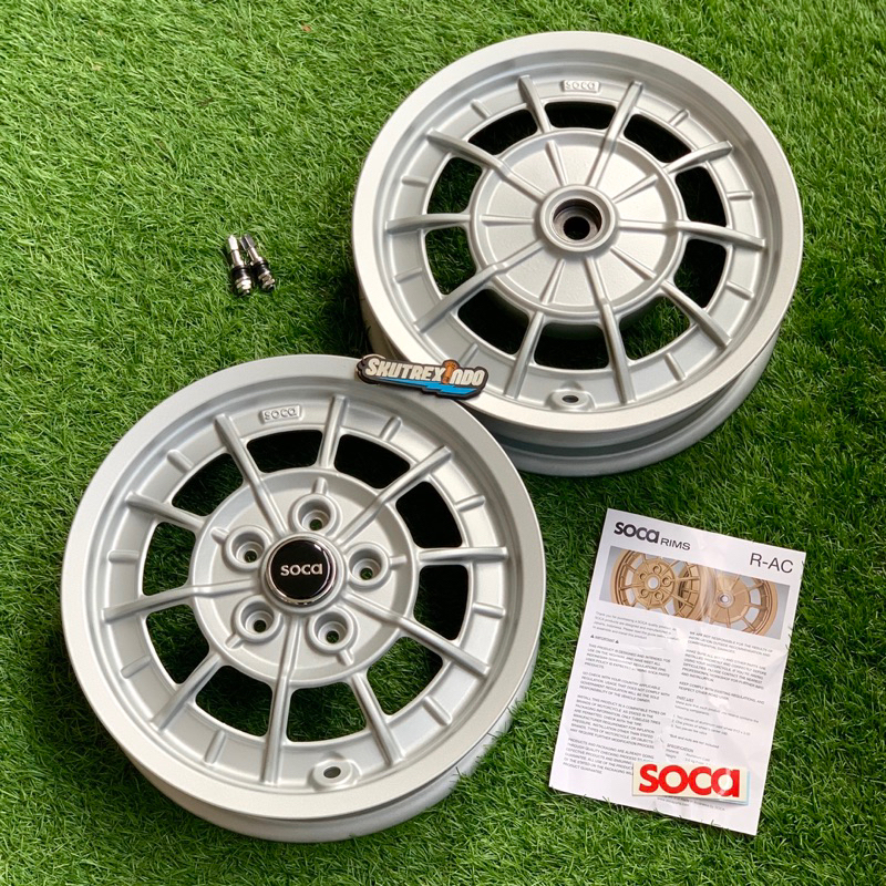Jual Velg SOCA R-AC Front & Rear Artic Silver Vespa Sprint Primavera S ...