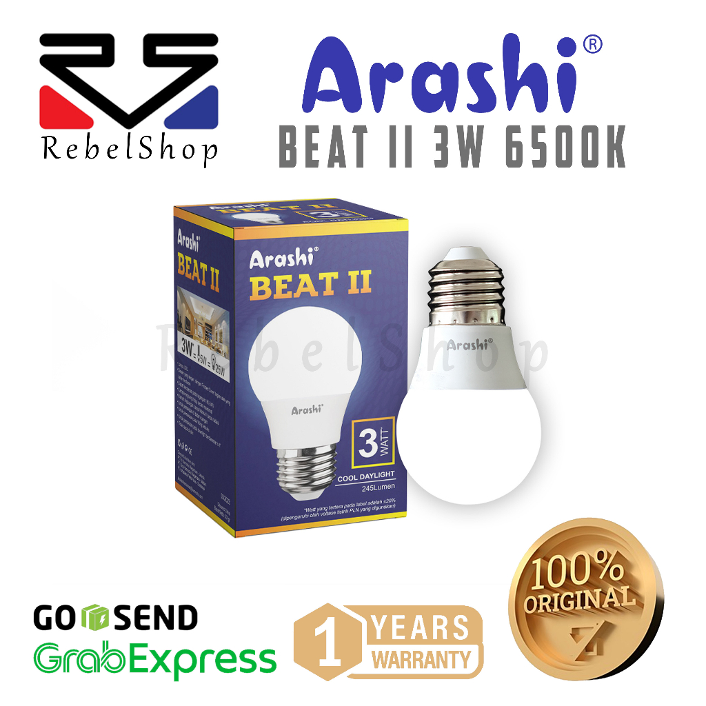 Jual Arashi Beat II Lampu Bohlam LED 3W Bulb CDL 3 Watt 3Watt - Putih | Shopee Indonesia