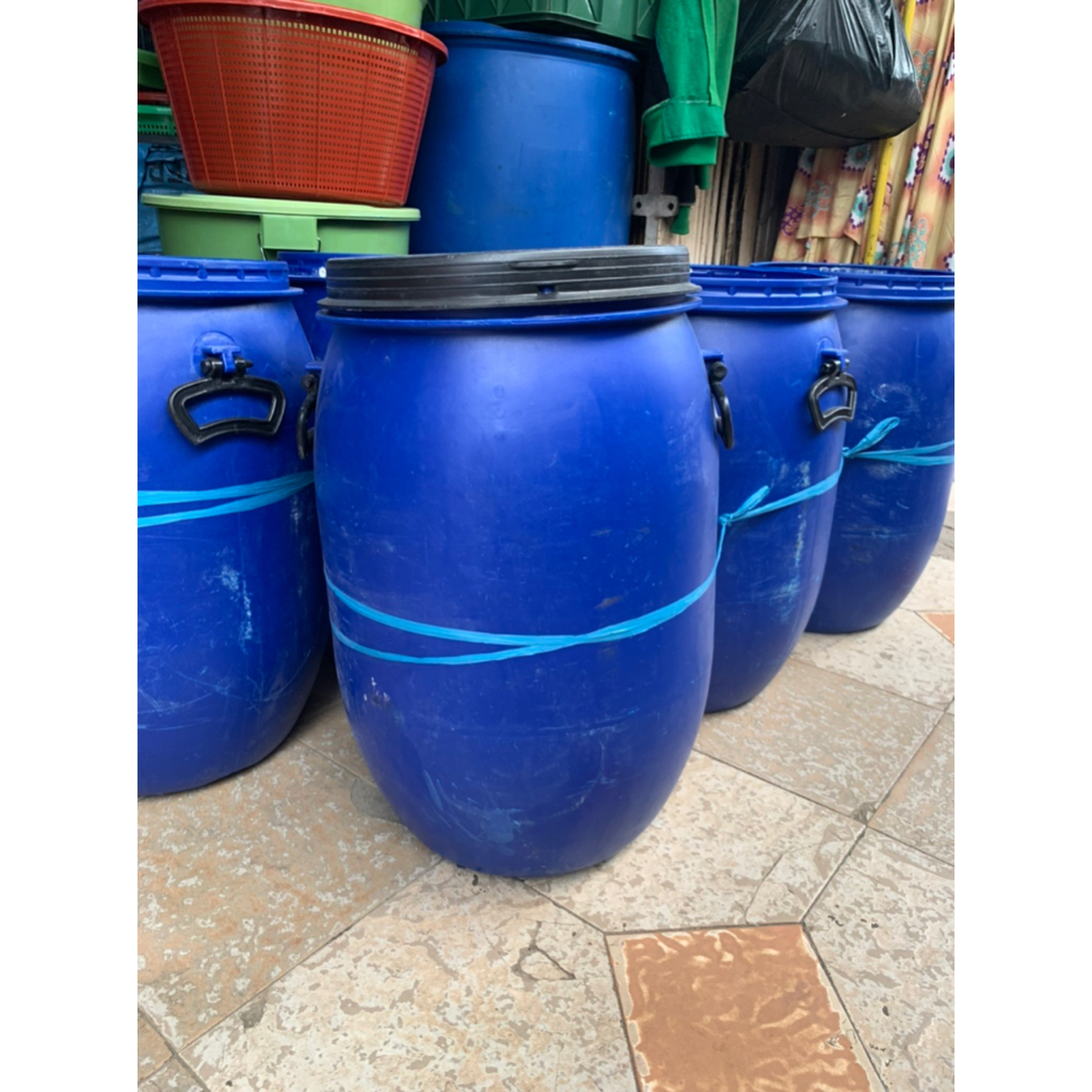 Jual [DK] 60L Tempat Sampah Biru/ Tong Air Biru/ Tong Komposter Biru ...