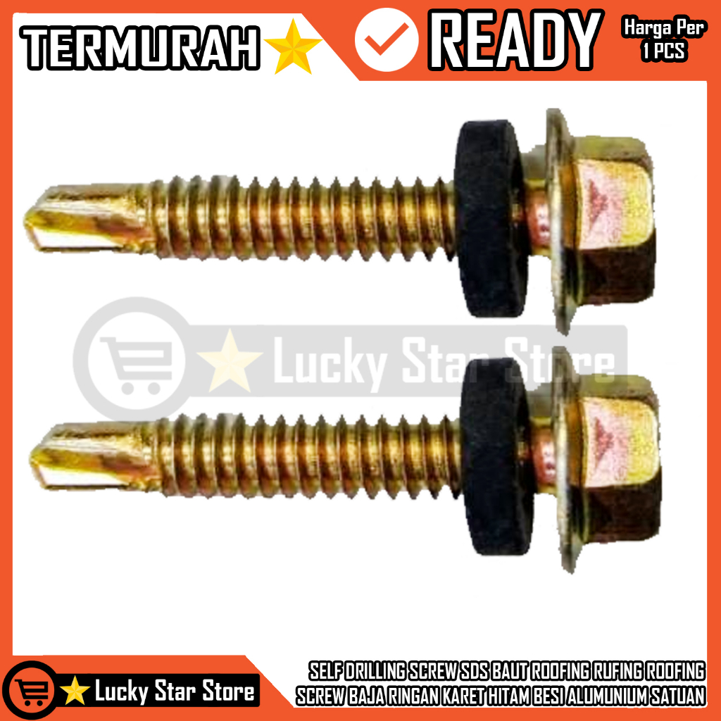 Jual SELF DRILLING SCREW SDS BAUT ROOFING RUFING LAPIS KARET HITAM ...