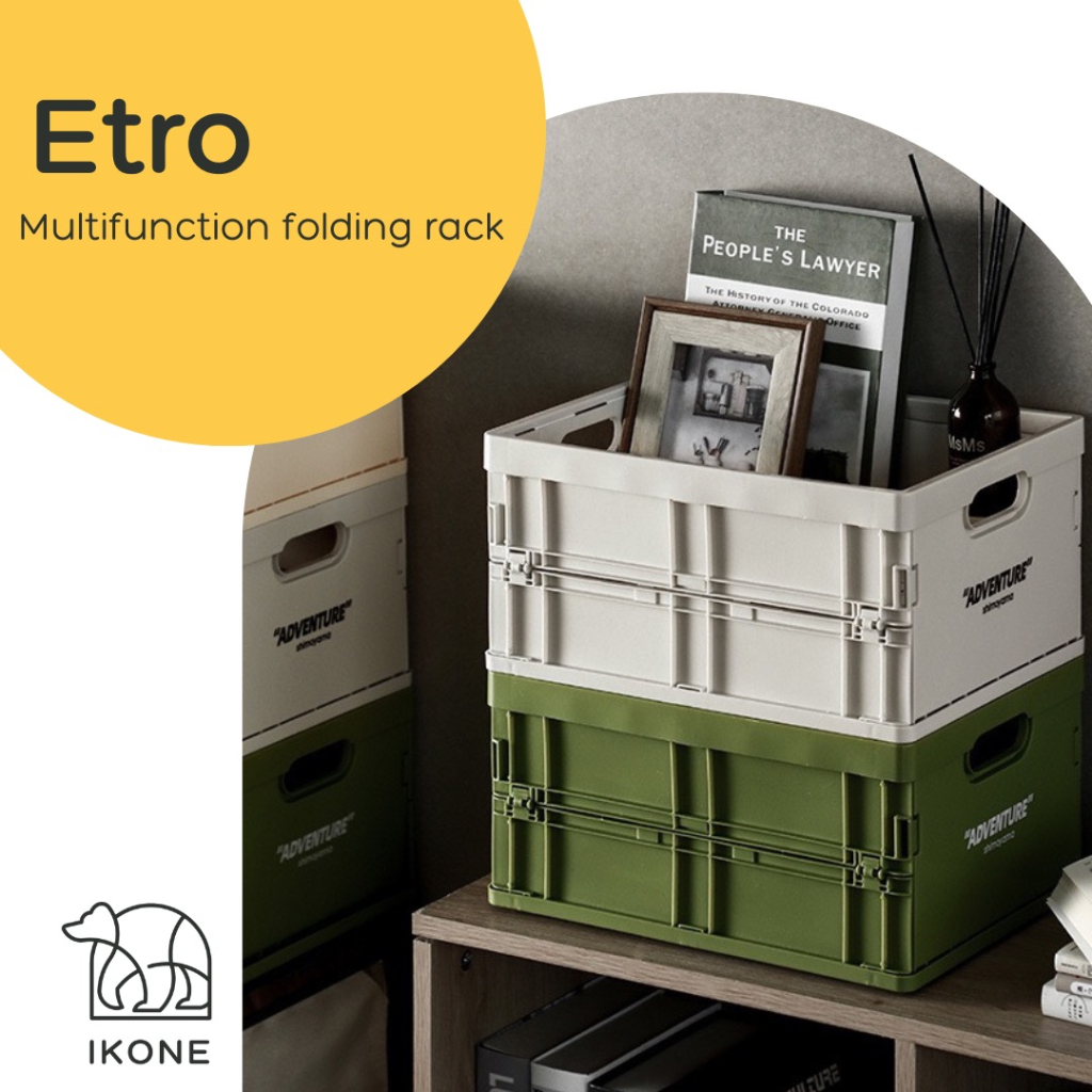 Jual 【IKONE】ETRO Folding Box Container Foldable Storage Box Organizer ...