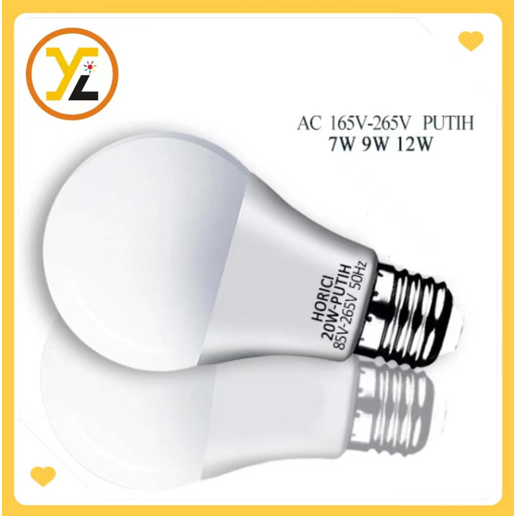 Jual Lampu Bohlam LED Bulb Putih ORI High Quality E27 12W 9W 7W | Shopee Indonesia