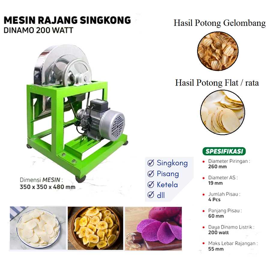 Jual Rajang Singkong Dinamo Mesin Pemotong Rajang Keripik Singkong ...