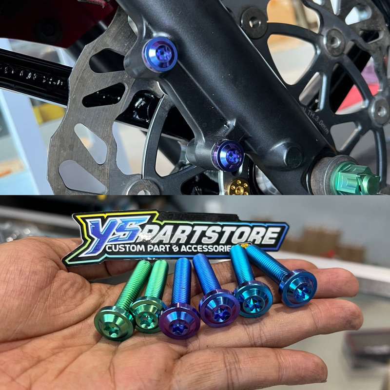 Jual baut titanium untuk breket kaliper bottom shock depan ninja R SS RR CB GL MP TIGER | Shopee ...