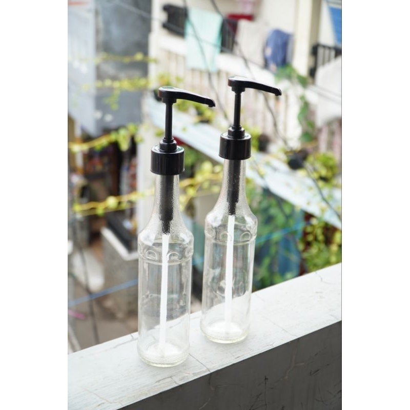 Jual Botol kaca 700ml dan pump syrup(6 Botol+6pump Syrup) | Shopee ...