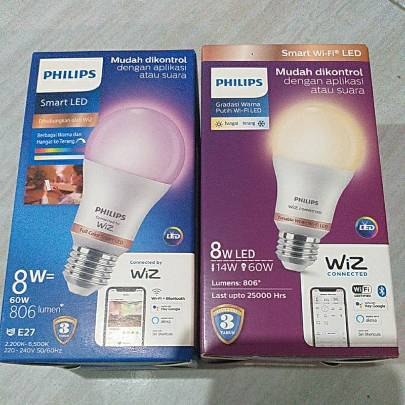 Jual PHILIPS Lampu Smart WiFi LED 8W with bluetooth Color | white ...