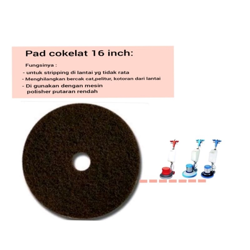 Jual Pad cokelat 16 inch buffing pad mesin polisher lantai | Shopee ...
