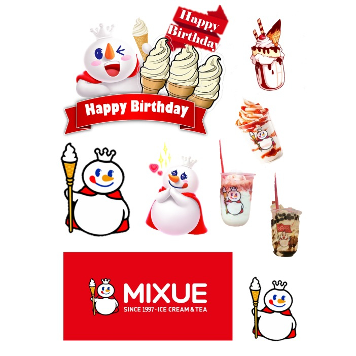 Jual Topper Ultah MIXUE Custom/Topper Cake/MIXUE set hiasan kue ...