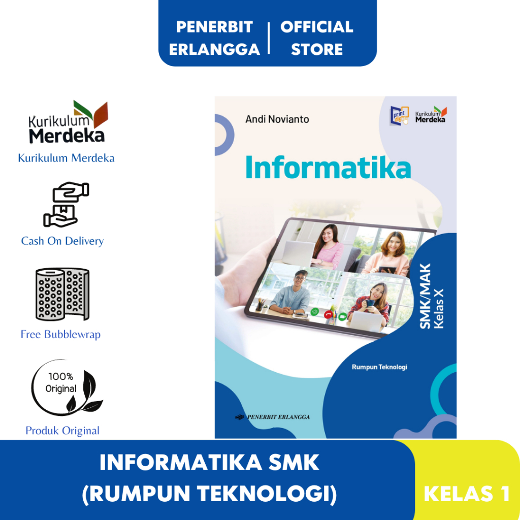 Jual [Erlangga Official] Informatika Rumpun Teknologi Smk/Mak Kelas 10 Kurikulum Merdeka ...