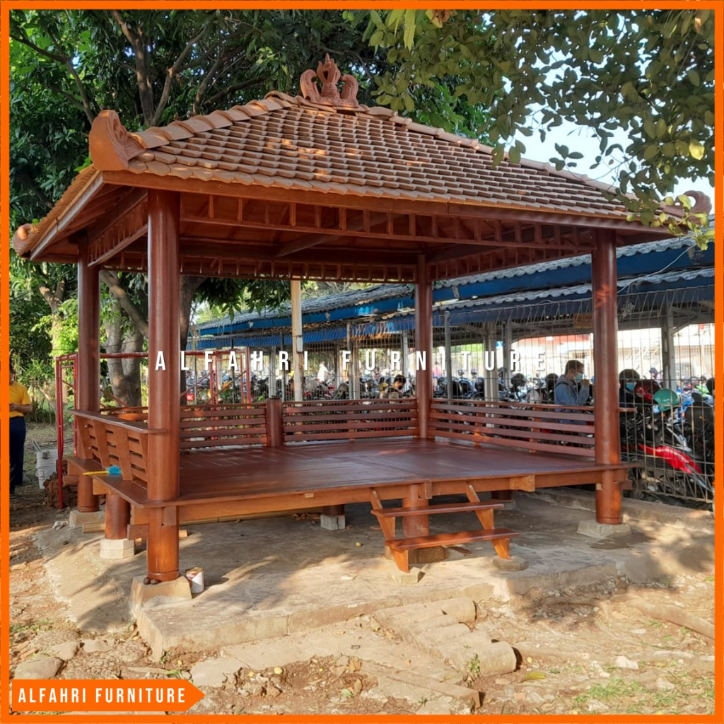 Jual Gazebo Kayu Minimalis 3x4 Meter | Saung Gasebo Taman Rumah Modern ...