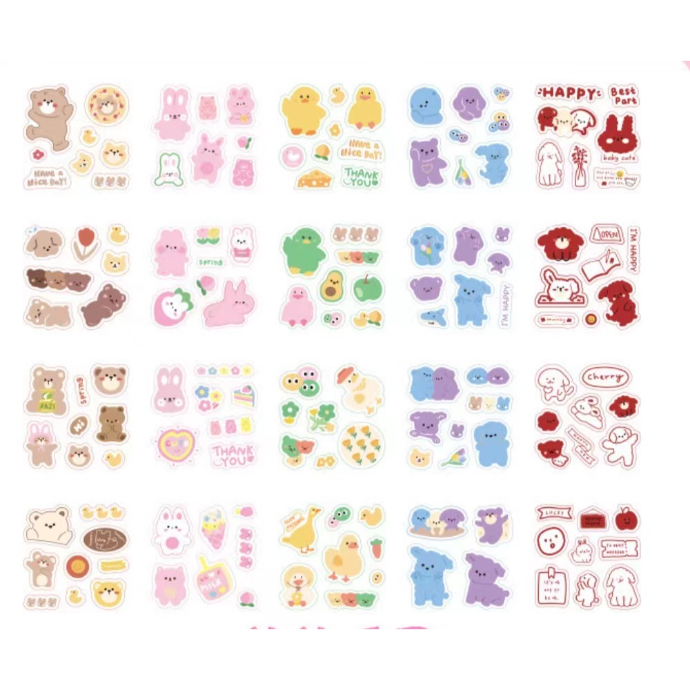 Jual Stiker Lucu Anak Mini Sticker Bening PVC Dekorasi Tumblr Binder ...