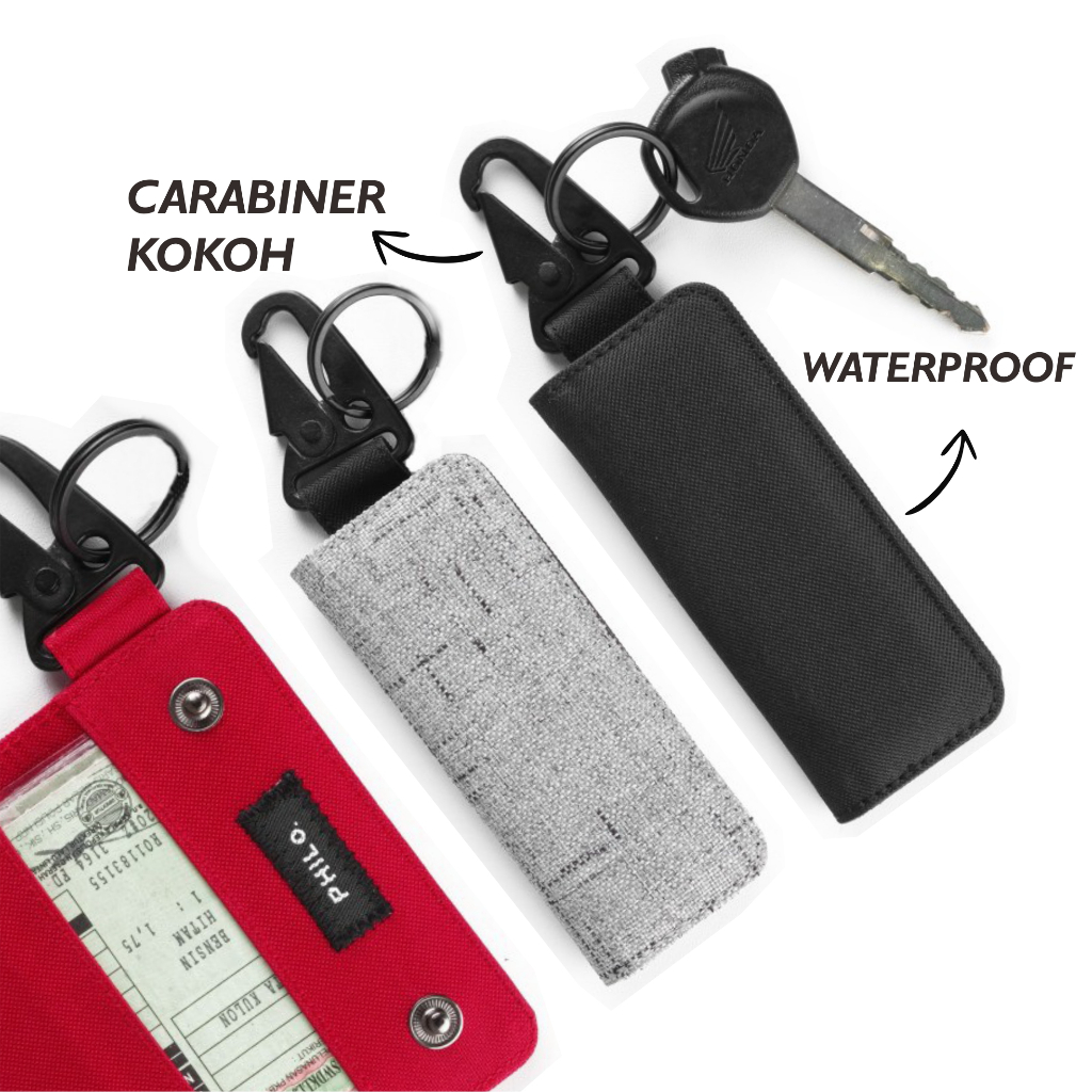Jual Dompet STNK Gantungan Kunci Mobil Motor Slim Kain Polos Carabiner ...