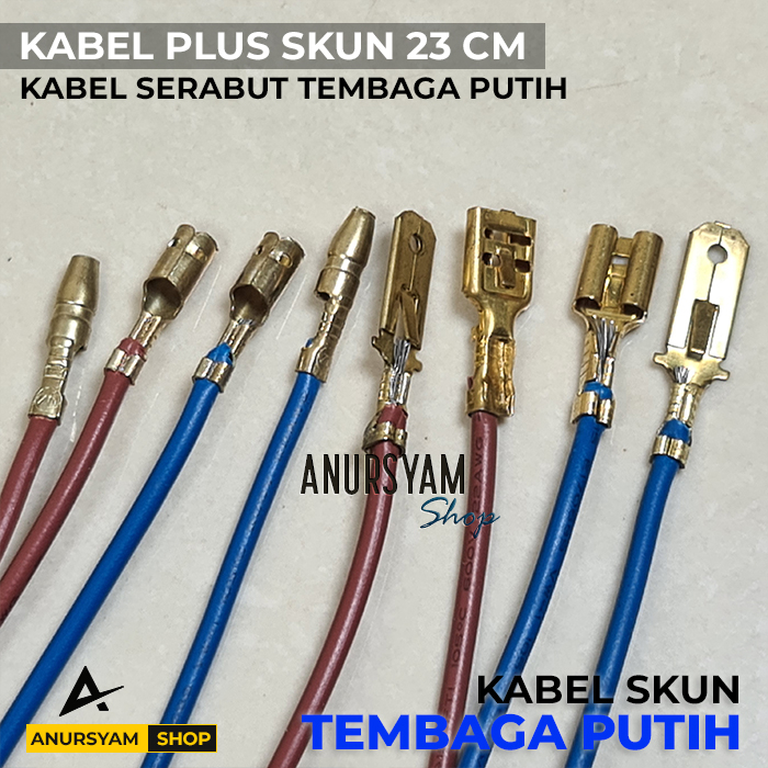 Jual 1 Set Kabel Skun Bulat Gepeng Biru Coklat Kabel Tembaga Putih 23 ...