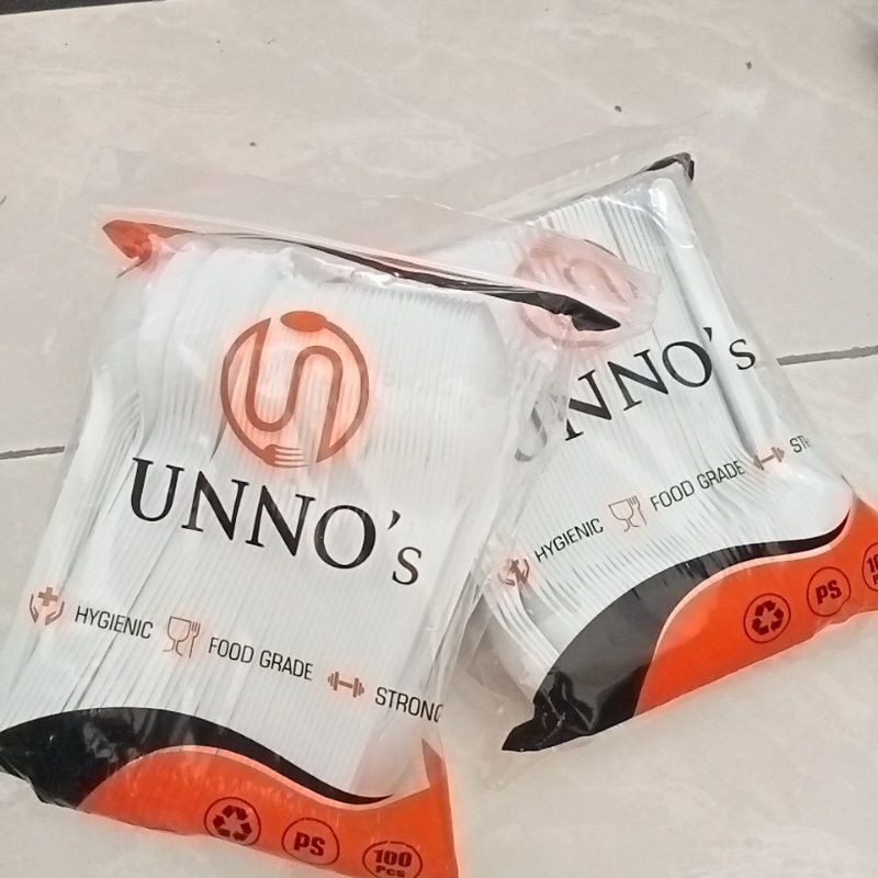 Jual Termurahh!! (isi 100 pcs) sendok makan plastik unno's - sendok ...