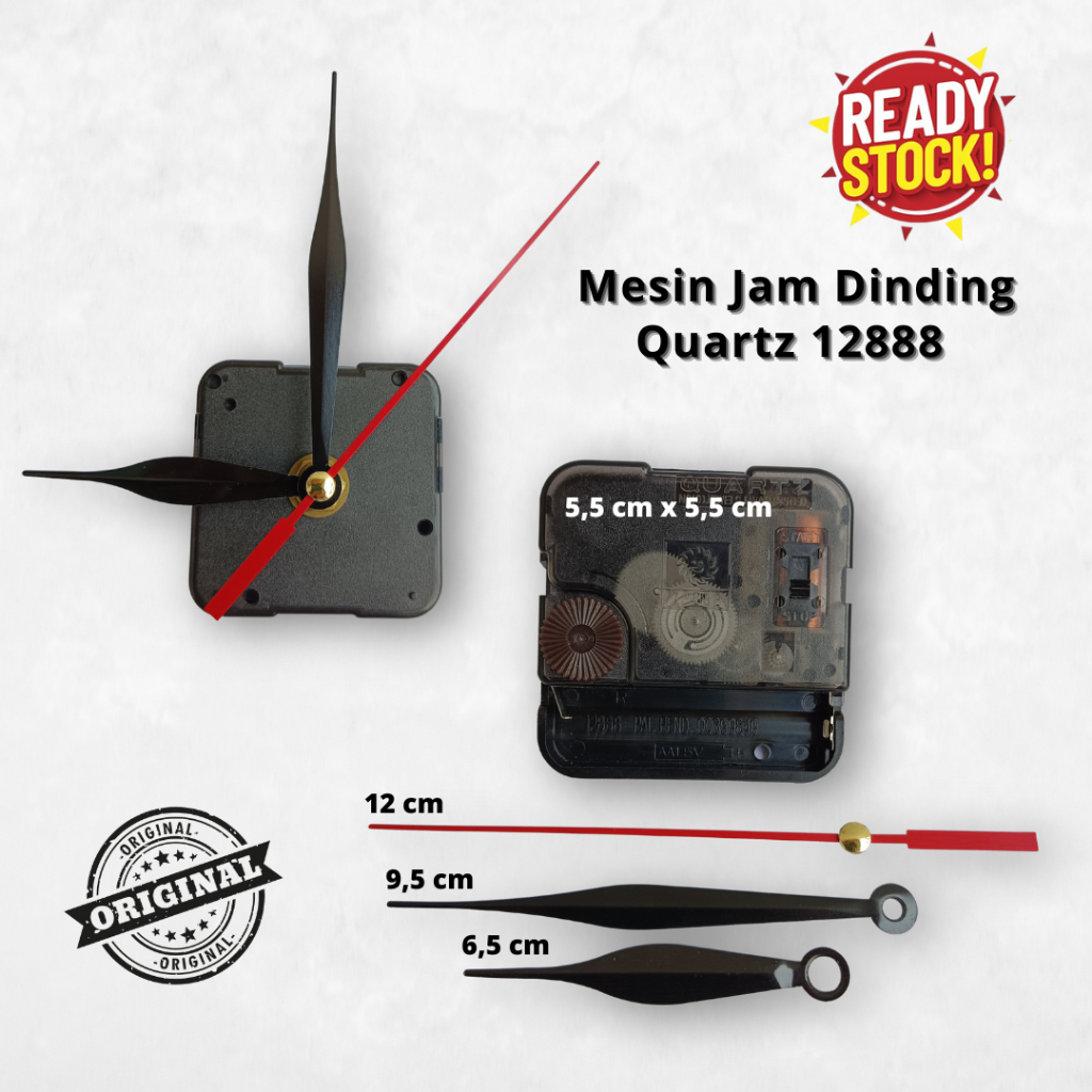 Jual Mesin Jam Dinding Quartz 12888 ON/OFF Original | Shopee Indonesia