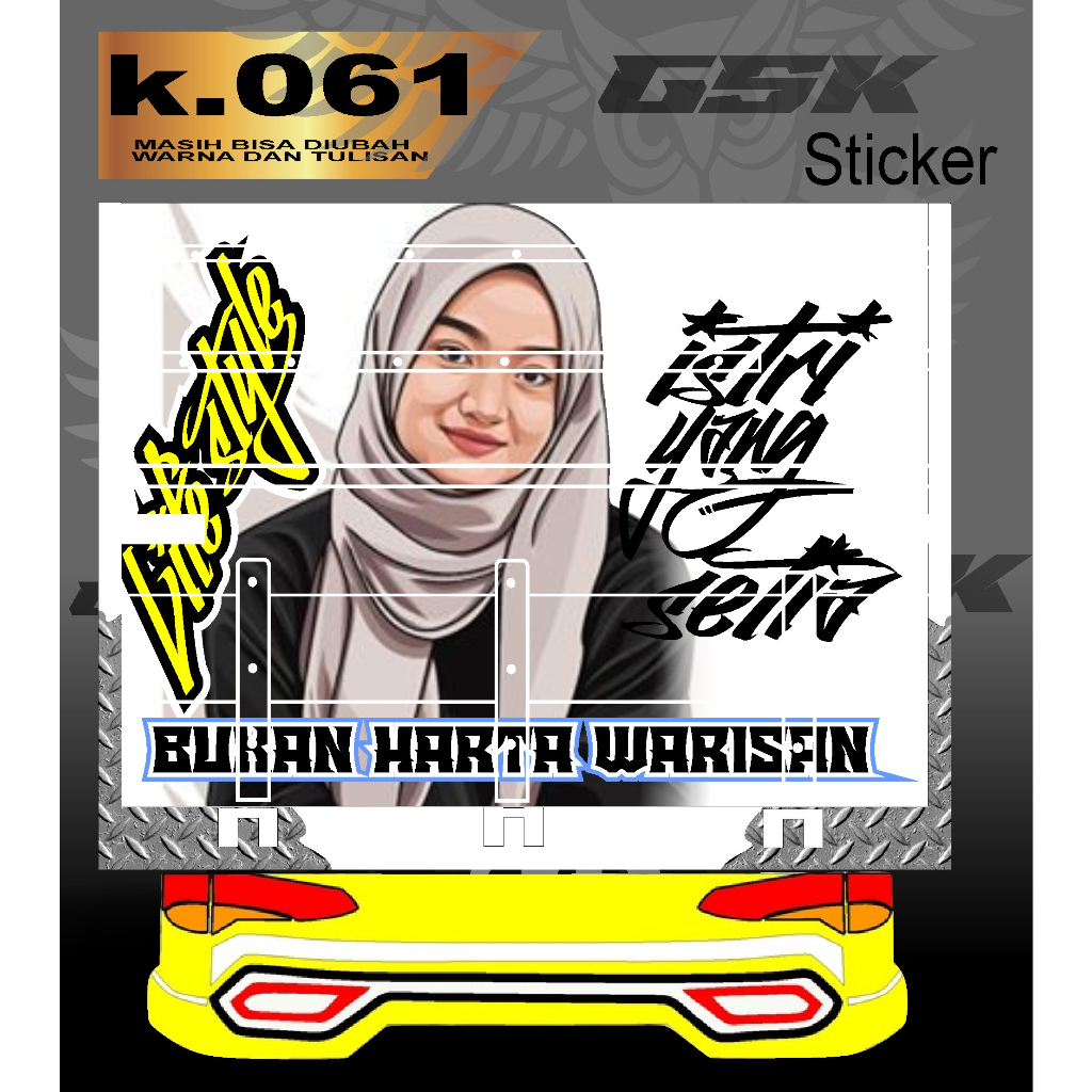 Jual Stiker Decal Bak Belakang Truk Canter Stiker Bak Truk Giga Stiker Decal Bak k.061 | Shopee ...