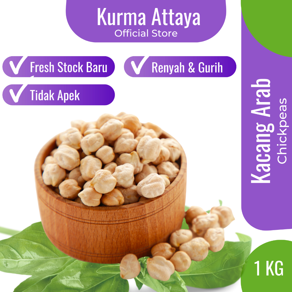 Jual kacang arab 1kg / kacang keju / Humus / Chickpea oleh oleh haji ...