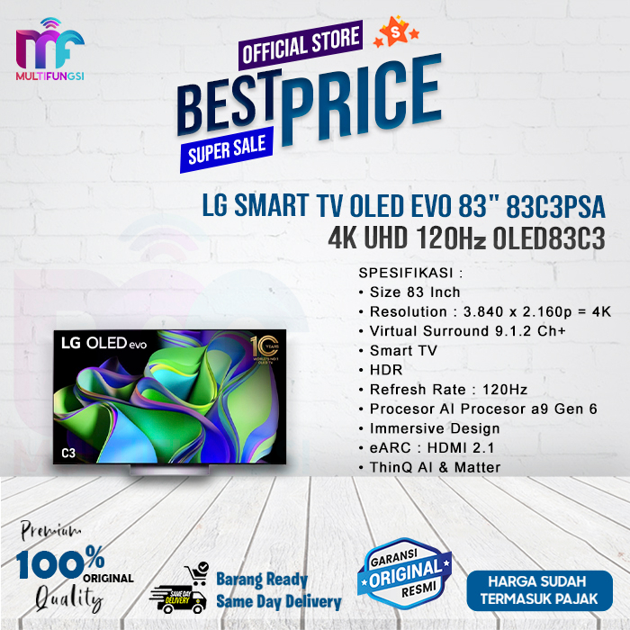 Jual LG Smart TV Oled Evo 83" 83C3PSA 4K UHD 120Hz OLED83C3 | Shopee ...