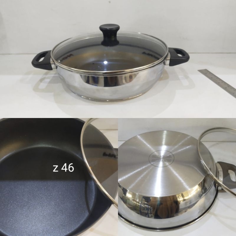 Jual Braisser Wok Pan 28cm Stainless Steel Premium Tebal Lapis Teflon ...