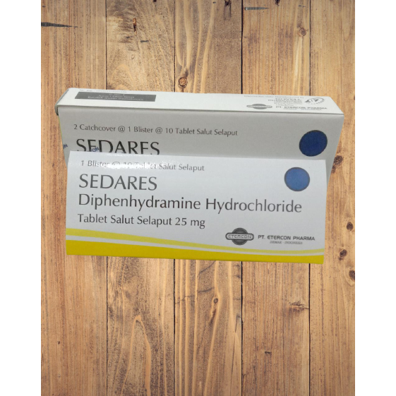 Jual SEDARES 25MG TABLET PER STRIP (DIPHENHYDRAMINE HCL) | Shopee Indonesia