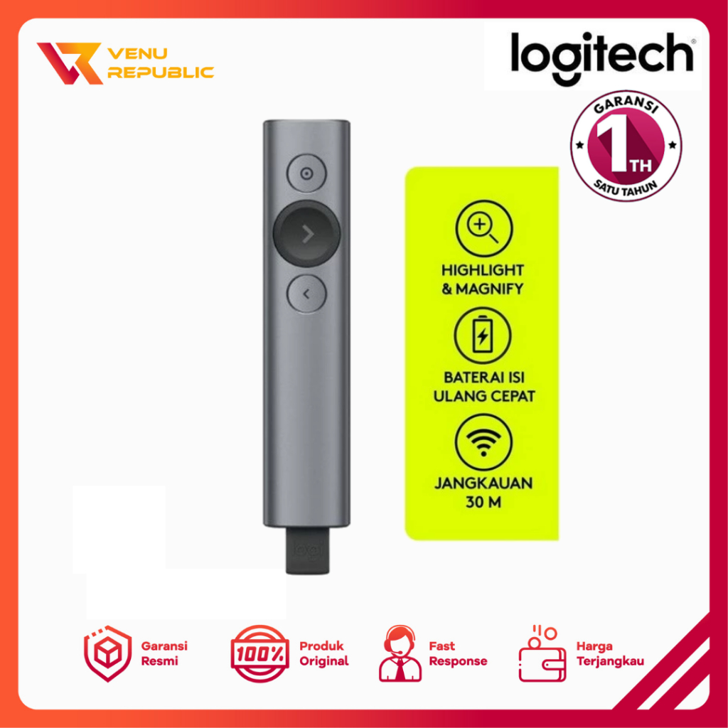 Jual Logitech Pointer Spotlight Presentation Remote - Garansi 1 Tahun ...