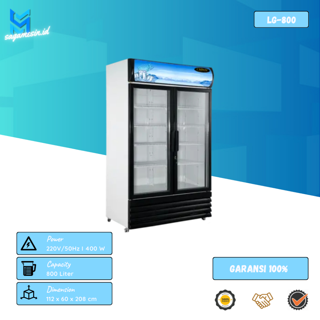Jual Showcase Chiller Crown Horeca LG-800 I LG-1000 I Display Cooler ...