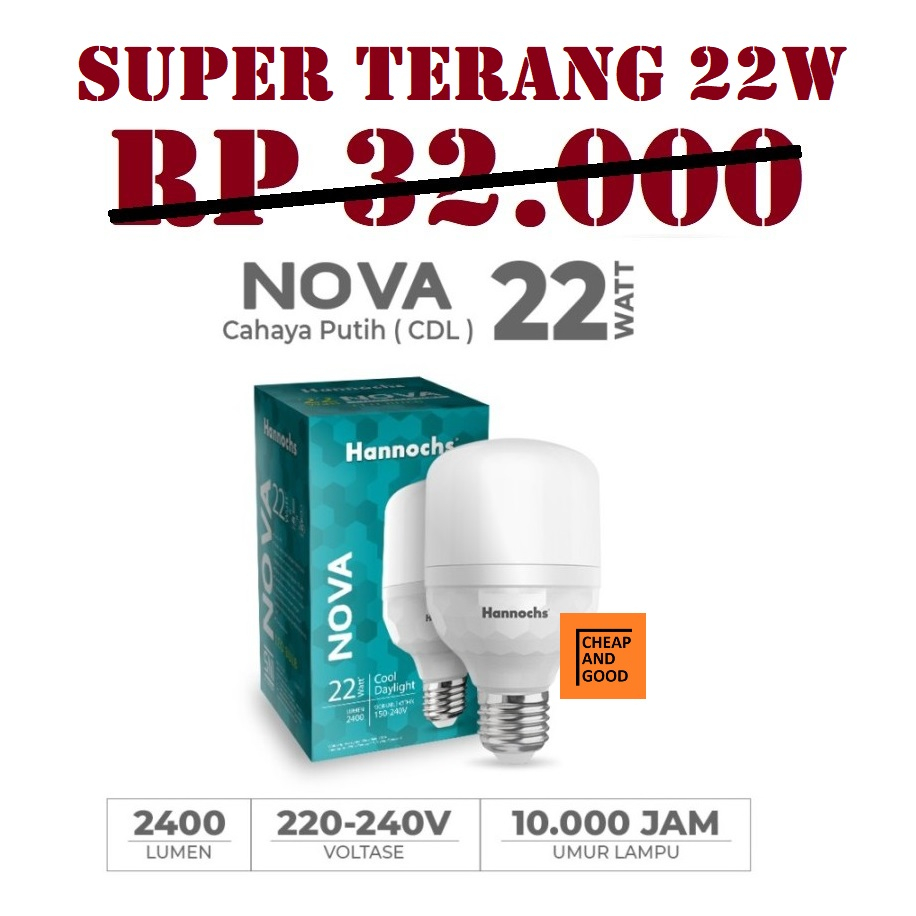 Jual Lampu LED Hannochs NOVA 22W 22 Watt PALING MURAH | Shopee Indonesia