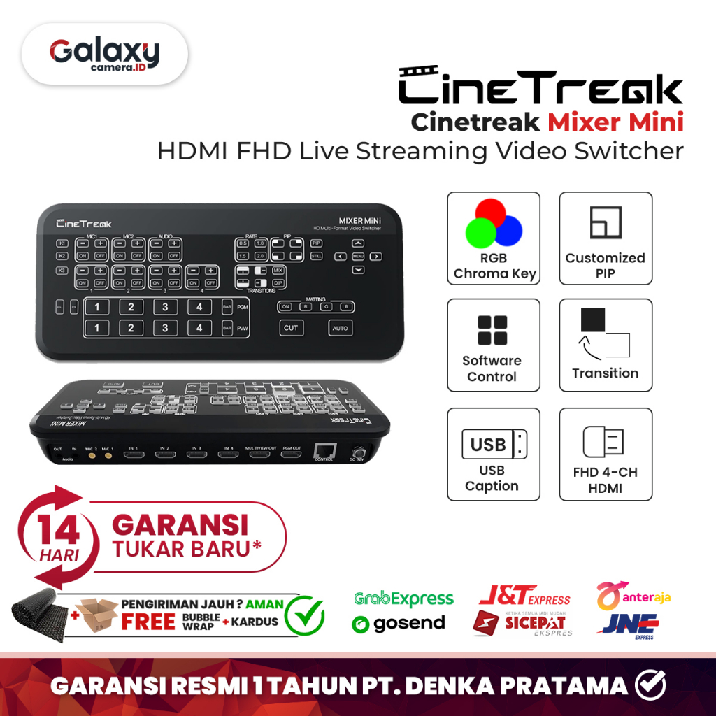 Jual Cinetreak Mixer Mini HDMI FHD Live Streaming Video Switcher Resmi ...