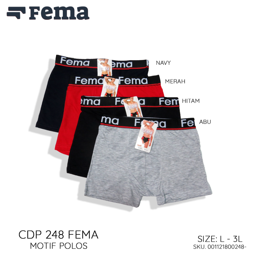 Jual FEMA Official Shop 3,6,12 pcs Celana Dalam Boxer Pria 888/248 ...