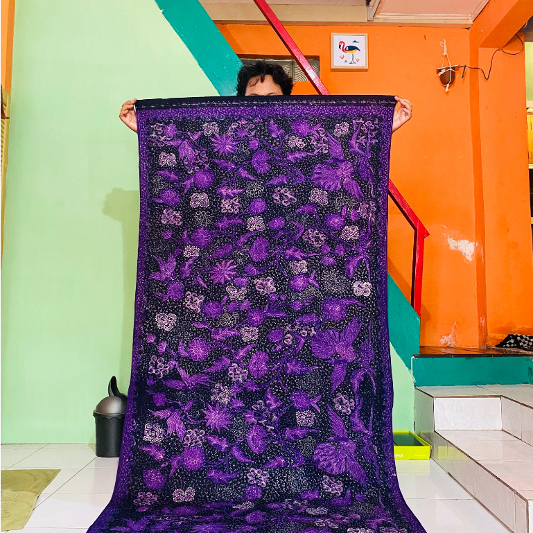 Jual Batik Tulis Lasem Premium-Ungu, Hitam Putih-Motif Burung Phoenix ...