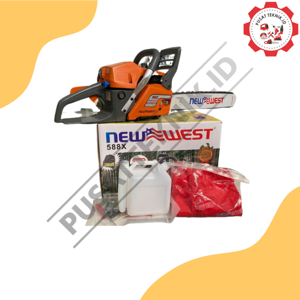 Jual CHAINSAW NEW WEST 588X 22INCH 43T MESIN GERGAJI POTONG KAYU 22INCH ...