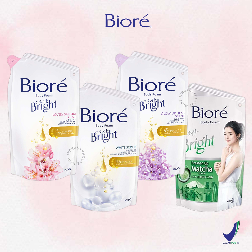 Jual BIORE Bright Body Foam / Sabun Cair / Sabun Mandi - White Scrub | Lovely Sakura | Freshen ...