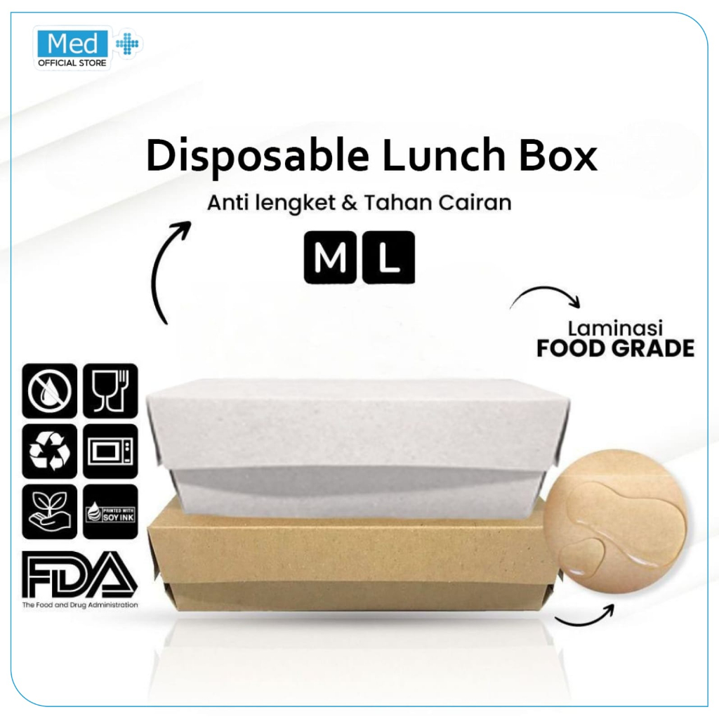 Jual Med+ Disposable Paper Lunch Box/ Paper Lunch Box Bahan Craft ... Jual Med+ Disposable Paper Lunch Box/ Paper Lunch Box Bahan Craft ...
