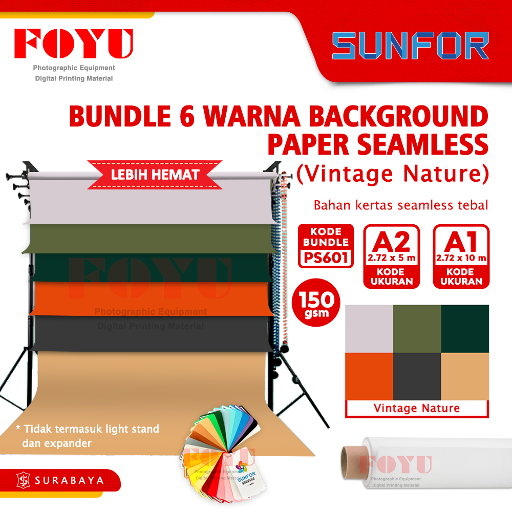 Jual Bundle 6 Warna Background Backdrop Layar Studio Foto Video Paper ...