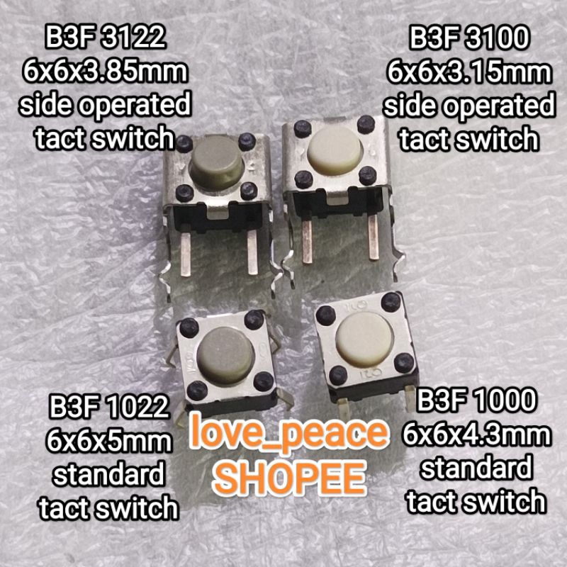 Jual Omron B3F 1000 1002 1022 3100 3122 tact switch side operated ...