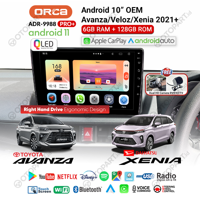 Jual Head Unit Android Avanza-Xenia 2019-2021 Orca 9988 G2 Pro+ DVR ...