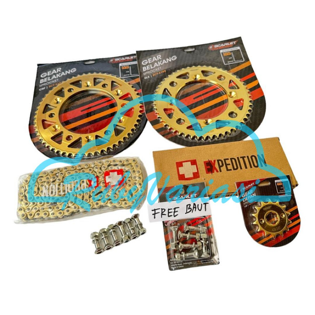 Jual SCARLET RACING- Gear set CRF 150L Plus Rantai Expedition Gold ...