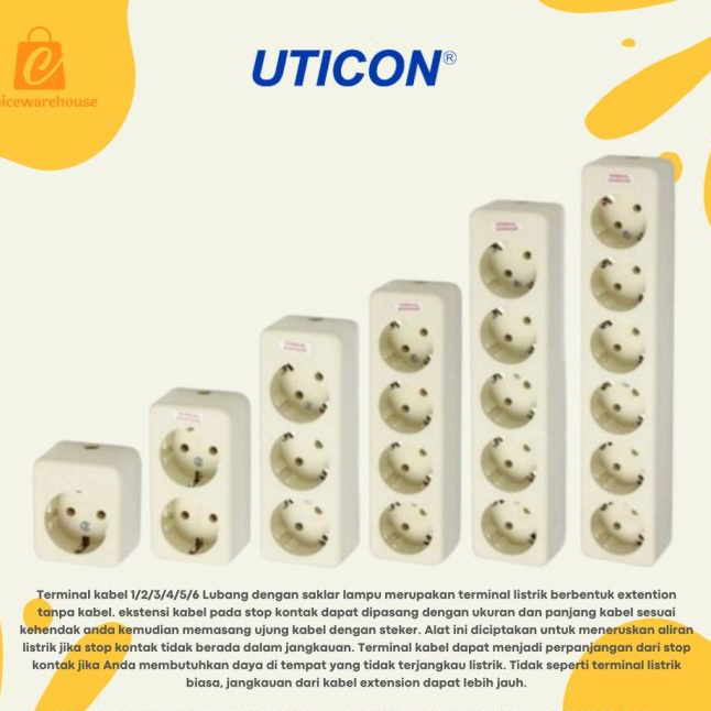 Jual TERMINAL ARDE UTICON TANPA KABEL | 1-6 LUBANG | | Shopee Indonesia