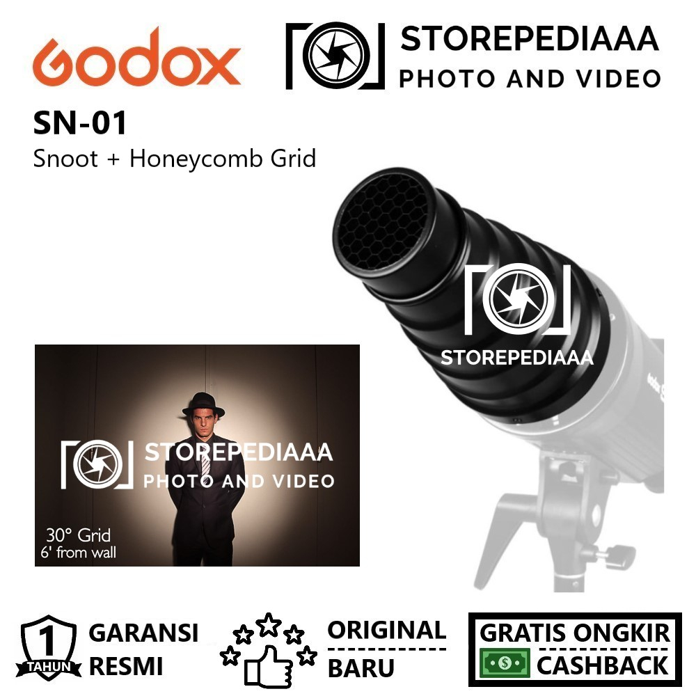 Jual Godox SN-01 Snoot Bowens Mount + Honeycomb Grid for Flash LED Light | Shopee Indonesia