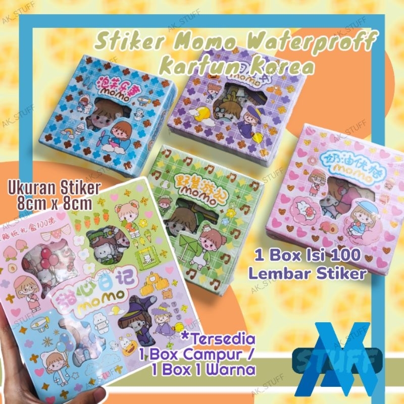 Jual Stiker Momo Stiker 100 Lembar / 50 Lembar Waterproff Kartun Korea ...