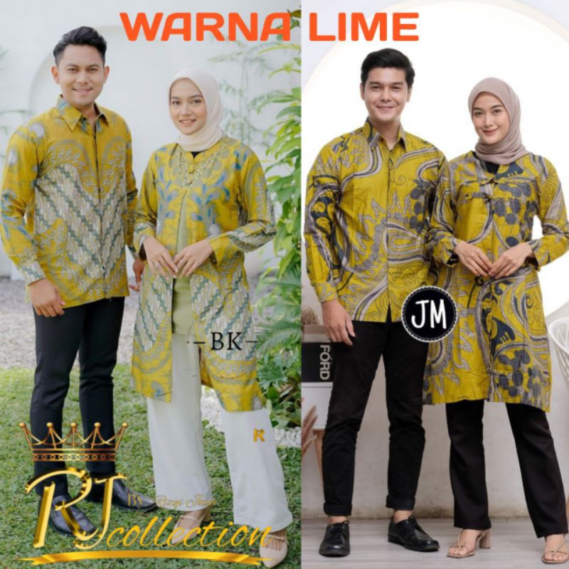 Jual Baju batik Pasangan Couple Warna Lime Baju Batik Warna Lemon Baju ...