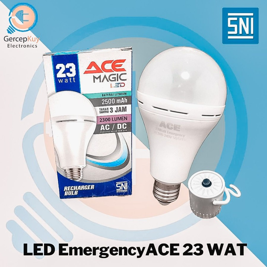 Jual Lampu Bohlam LED Emergency Lampu Magic 23W + Fitting E27 Putih ...