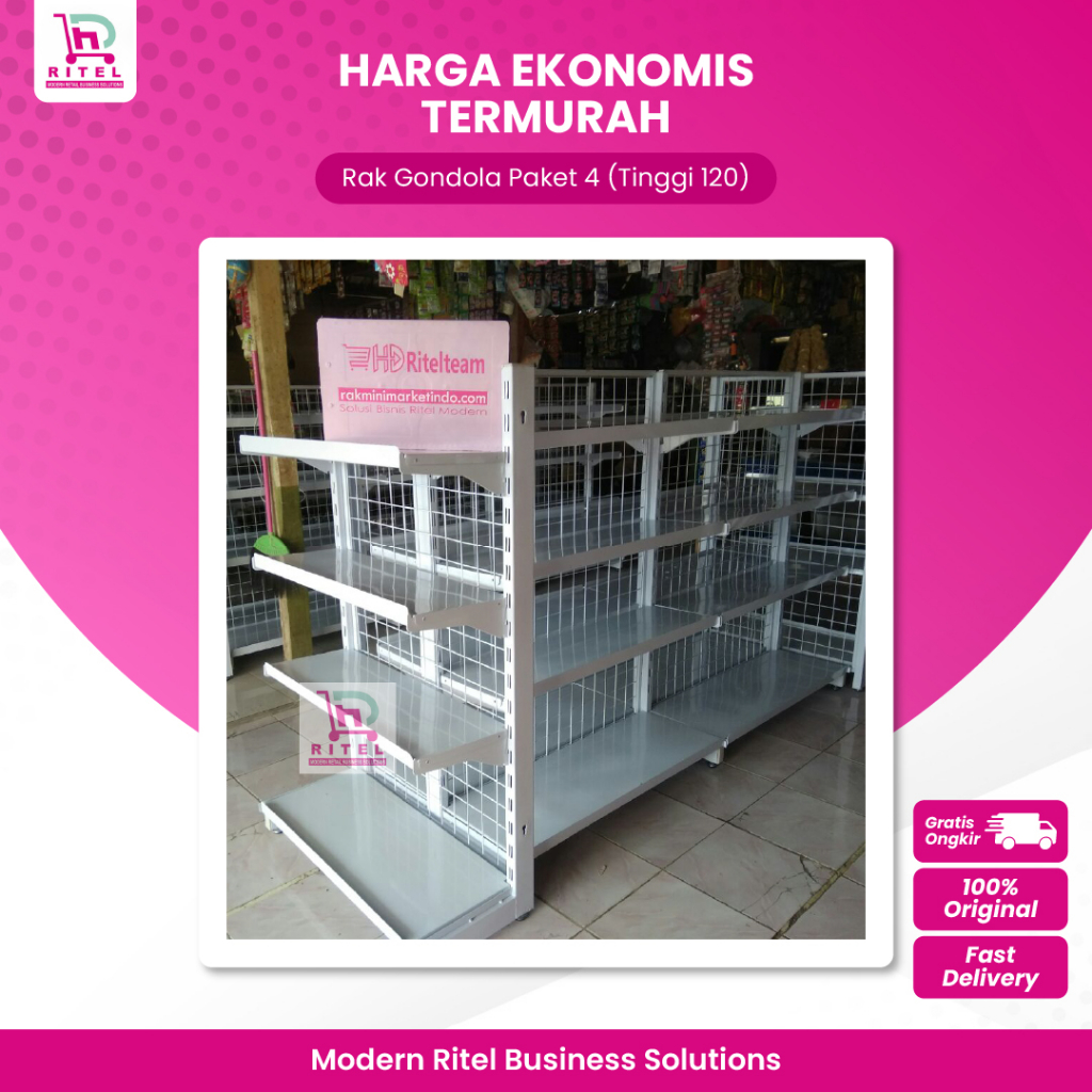 Jual Rak Susun Toko Rak Gondola Minimarket Double Perlengkapan Jualan ...